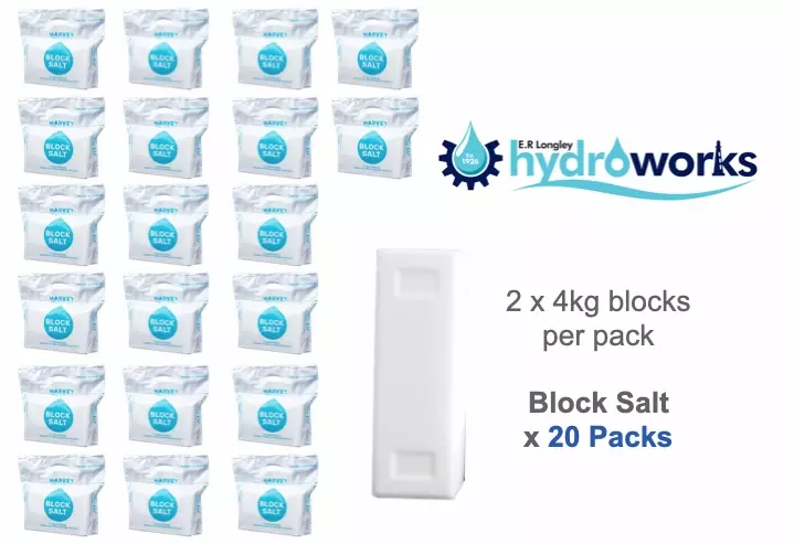 Block Salt for Water Softeners - 20 Packs (Harvey's)